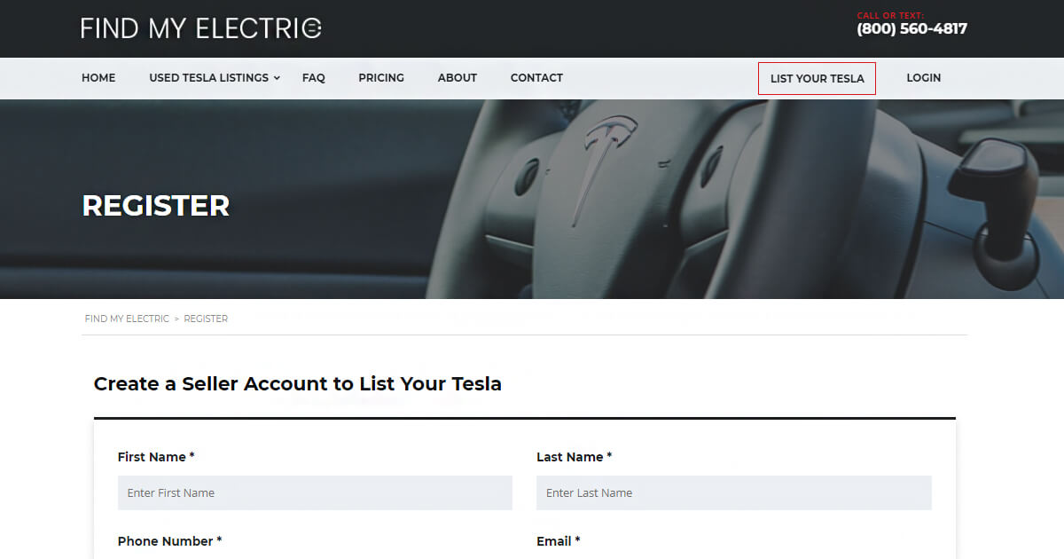 Register - Find My Electric