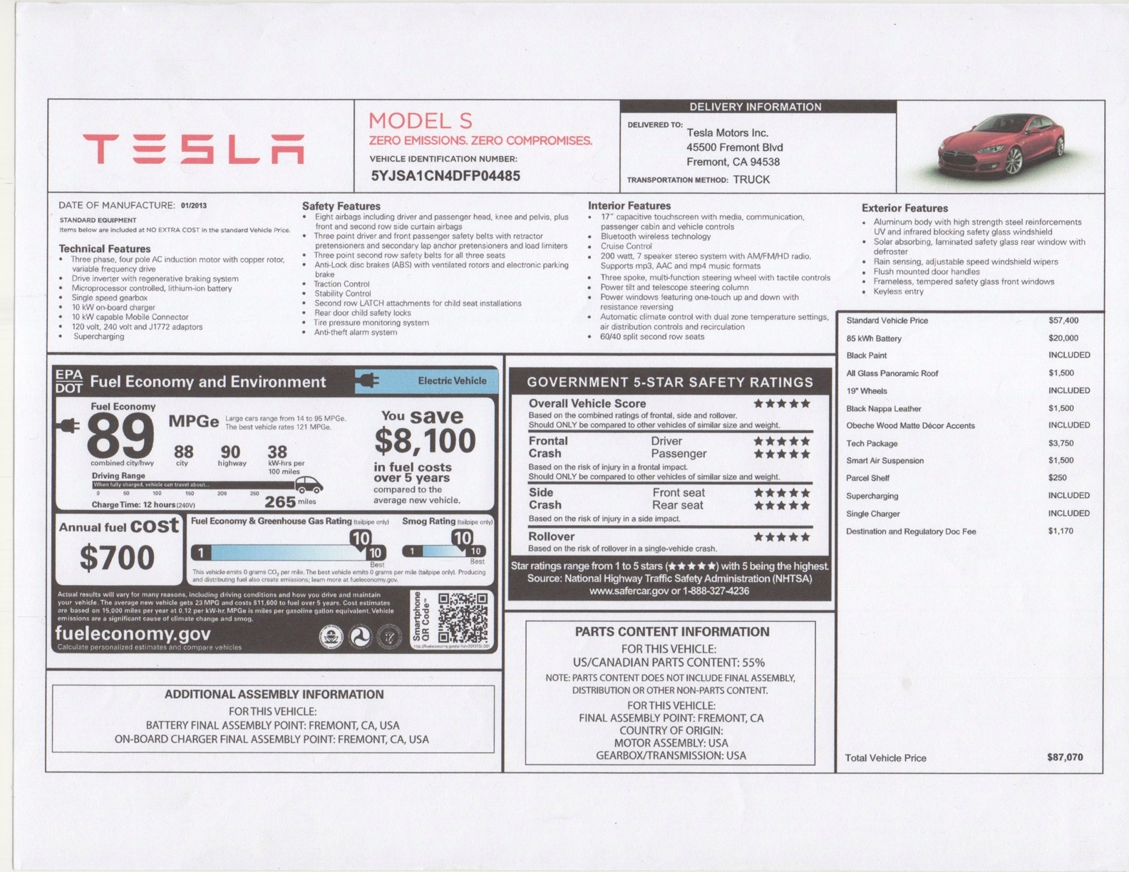 2013 Tesla Model S 85 - Find My Electric